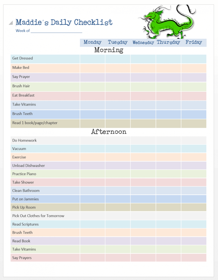 Daily Routine Chart for Kids – The Organized Mom