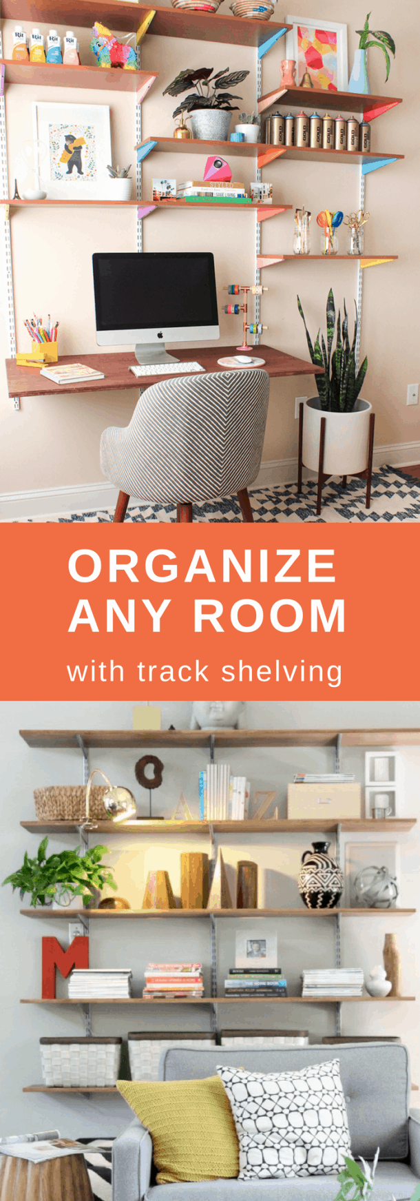 Organize Any Room With Track Shelving – The Organized Mom
