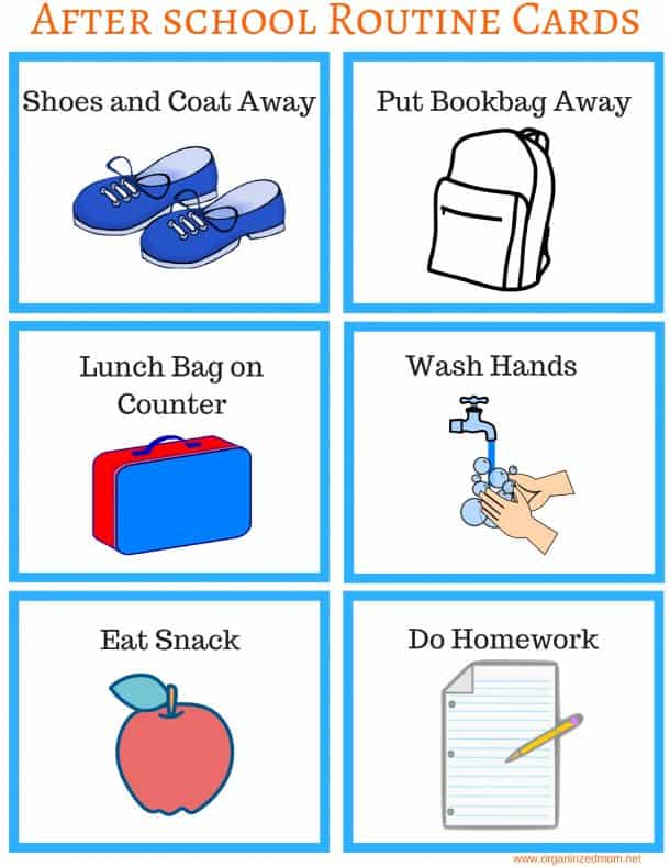 After School Routine Cards for Young Kids – The Organized Mom