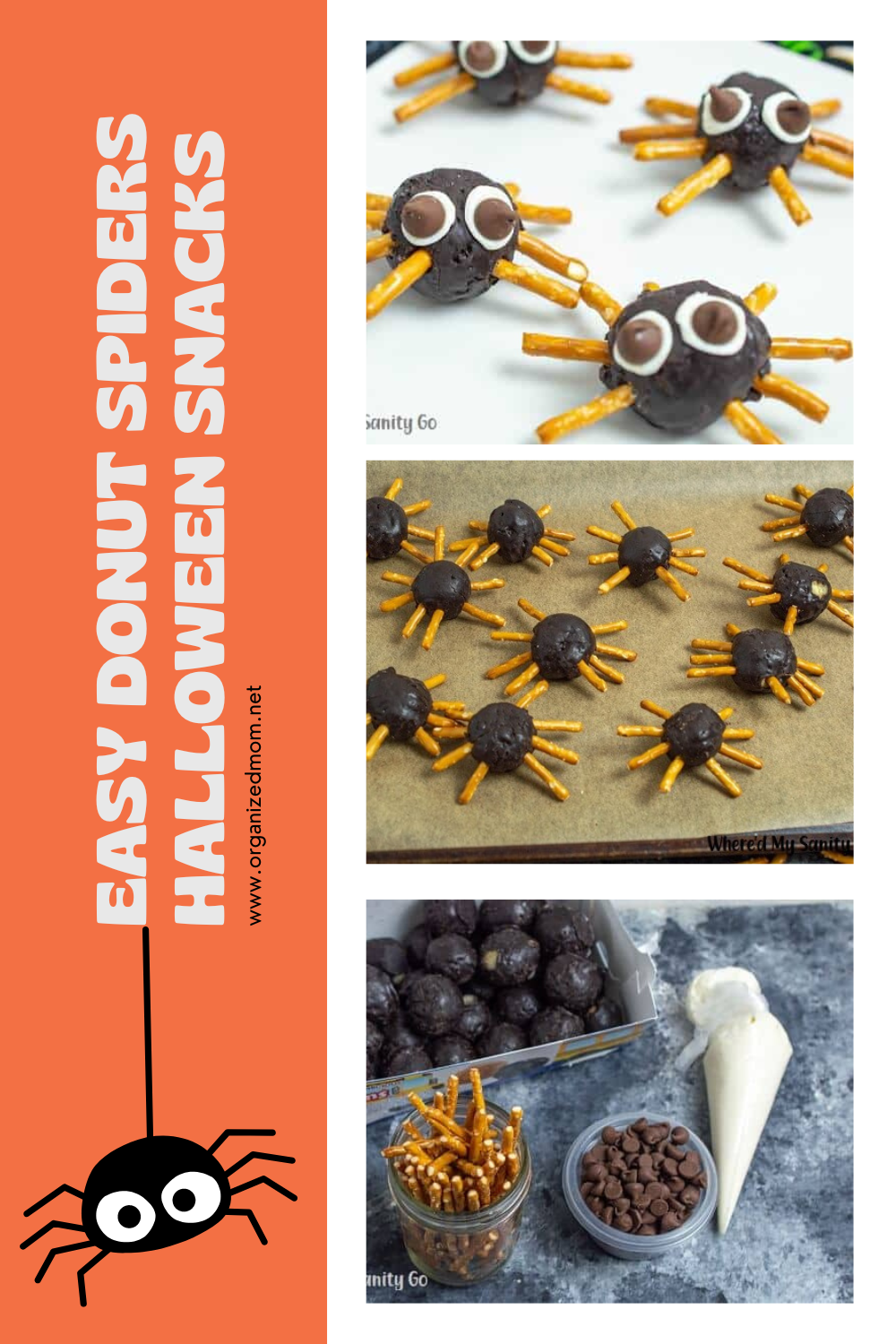 Easy Donut Spiders Halloween Snack for Parties – The Organized Mom