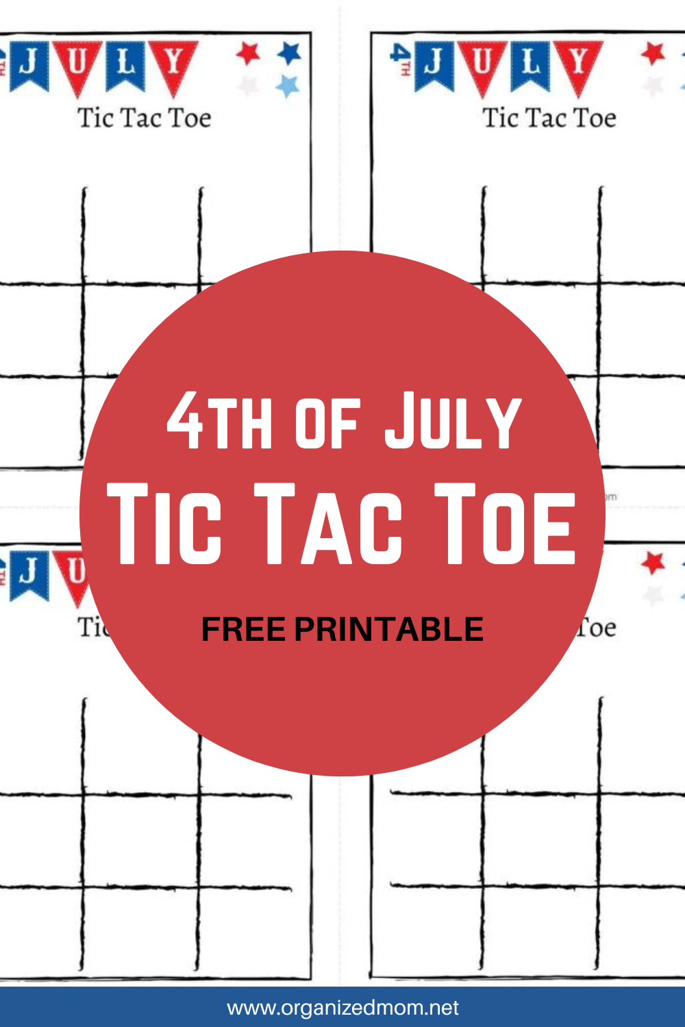 4th of July Tic Tac Toe Printable Game for Patriotic Celebrations – The ...