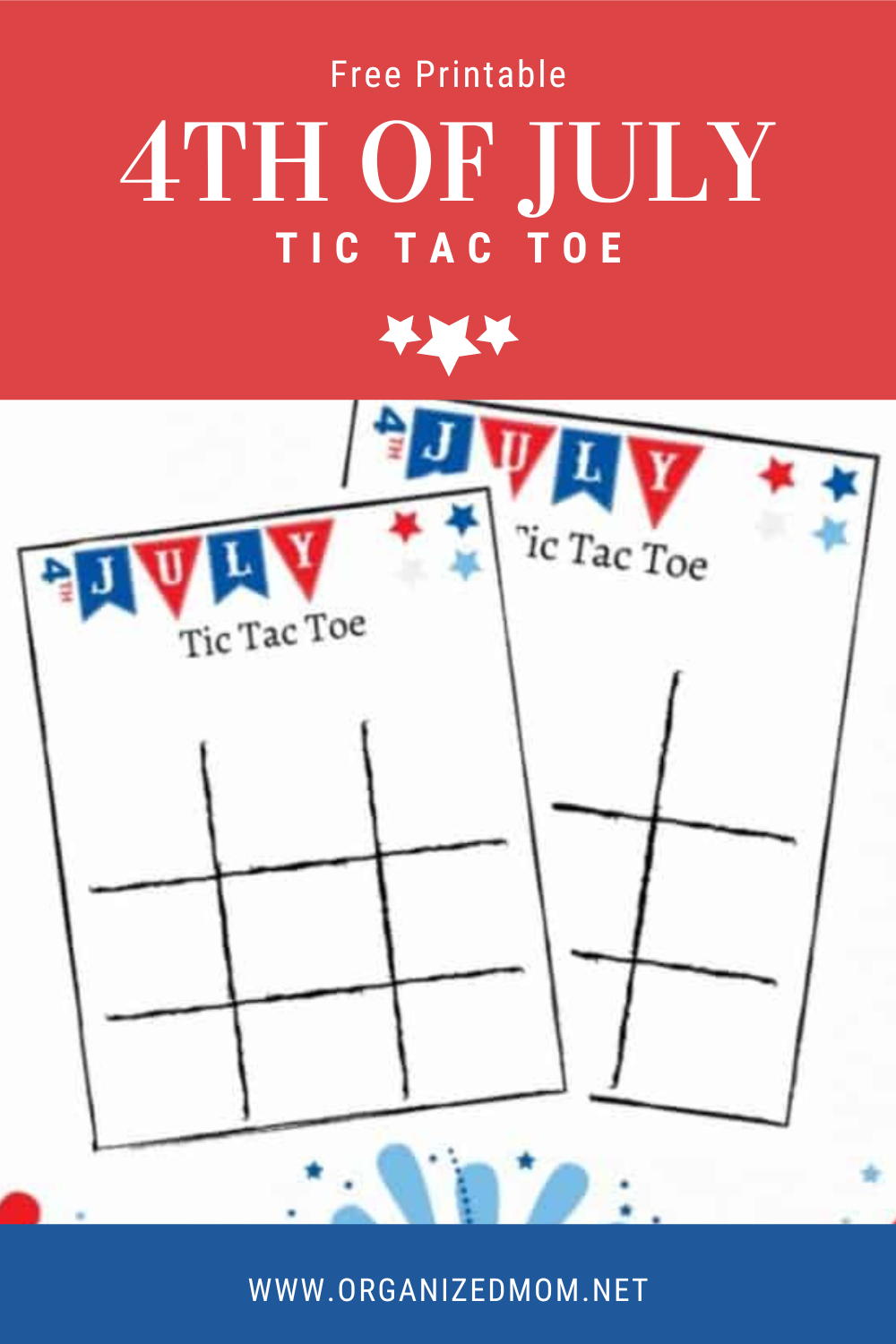 4th of July Tic Tac Toe Printable Game for Patriotic Celebrations – The ...