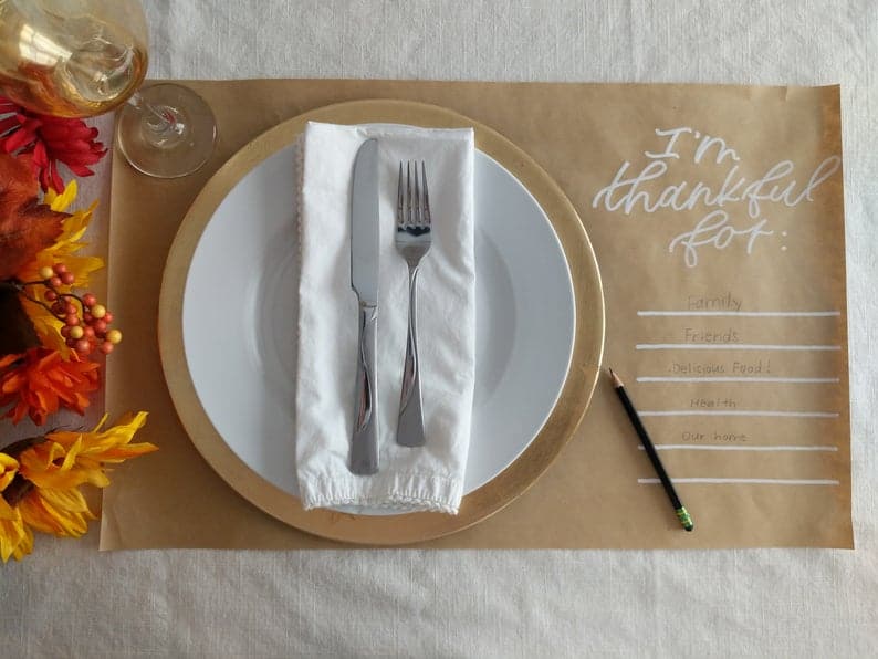 DIY Thanksgiving Table Settings Using Kraft Paper – The Organized Mom