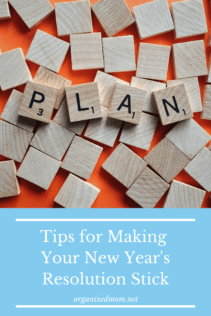 Tips for Making Your New Year’s Resolution Stick – The Organized Mom
