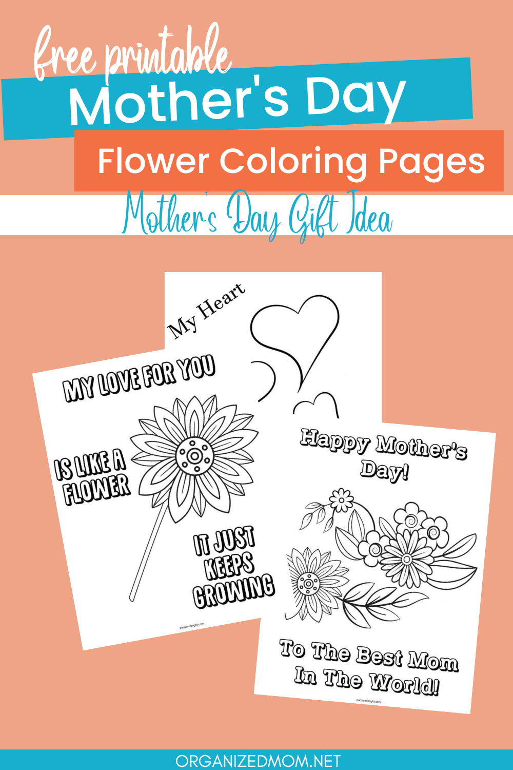Mother’s Day Flower Coloring Pages: Cute Card or Gift Idea – The ...