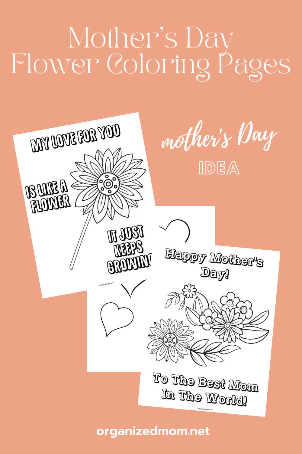Mother’s Day Flower Coloring Pages: Cute Card or Gift Idea – The ...