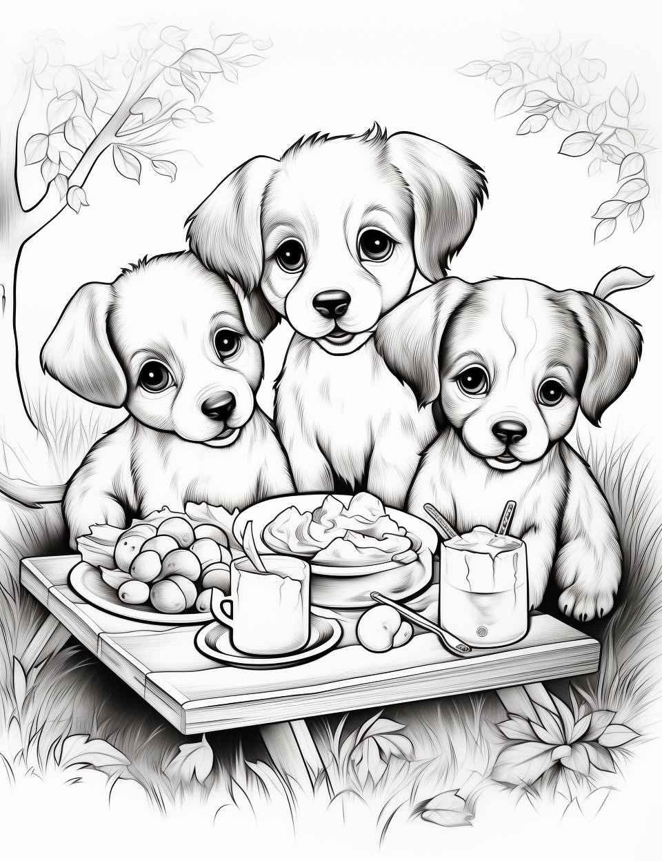 puppies and kittens coloring pages free